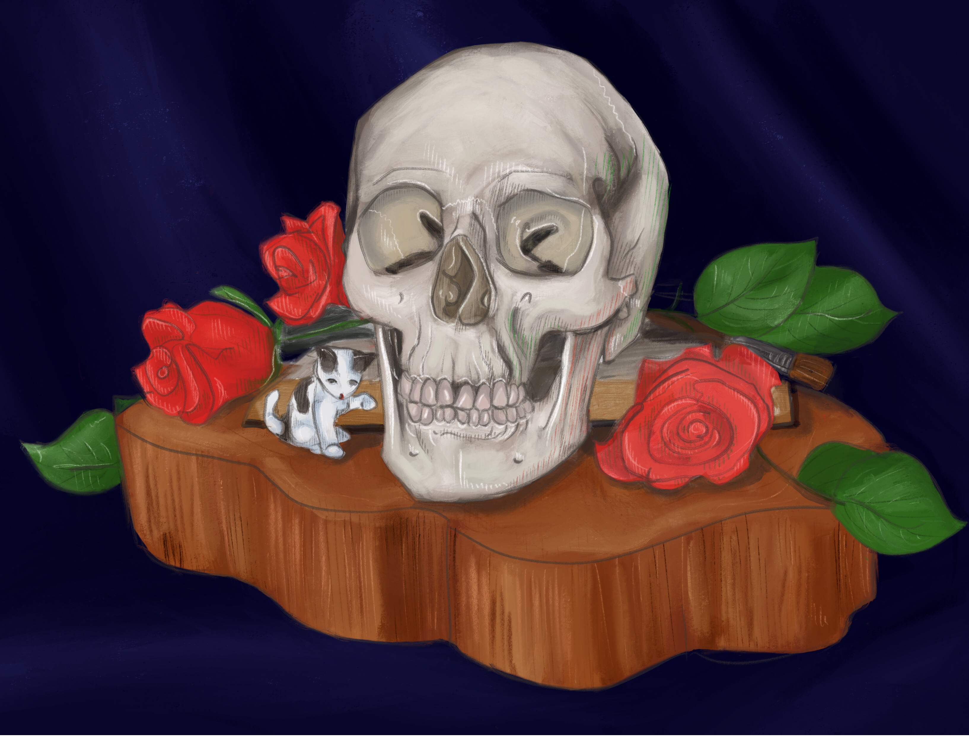 Skull portrait – drawing faces